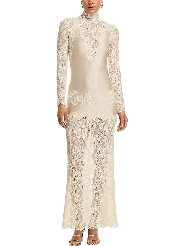 Rabanne Floral Lace Maxi Dress - Ivory