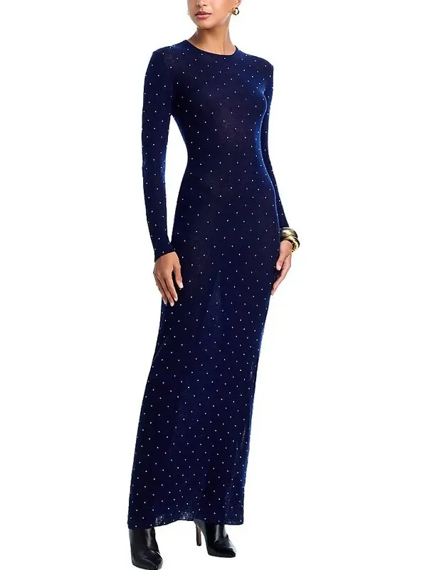 Rabanne Wool Studded Maxi Dress - Blue