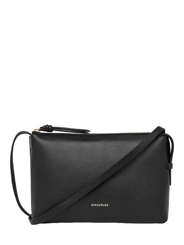 Whistles Kaia Zip Top Crossbody - Black
