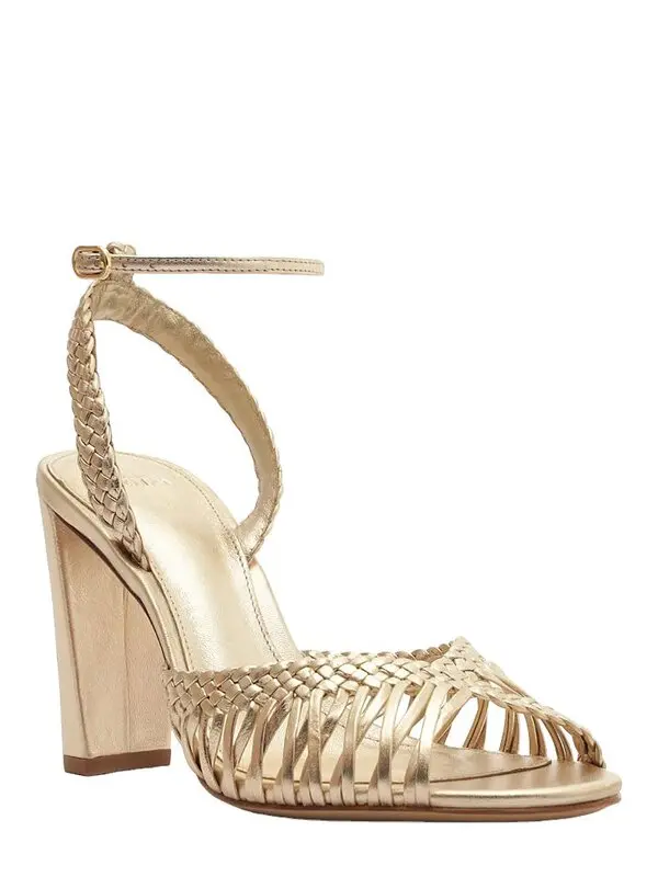 ALEXANDRE BIRMAN Agatha 90 Leather Sandals - Golden