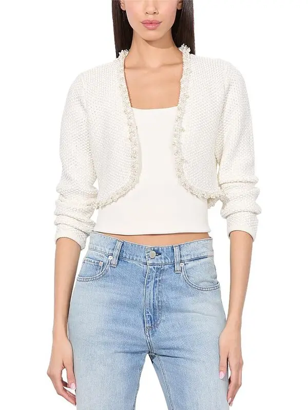 Alice + Olivia Embellished Cardigan - Soft White