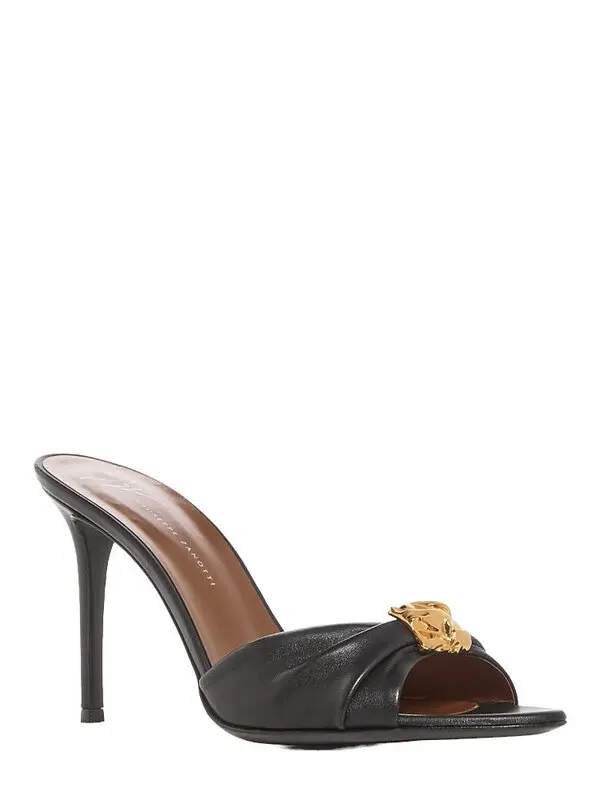 GIUSEPPE ZANOTTI Clandestino Nugget Slide Sandals - Nero