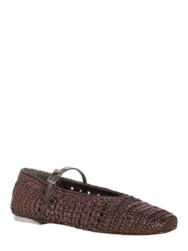 Freda Salvador Jules Woven Flats - Chocolate Raffia