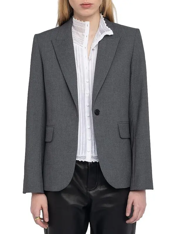 Zadig&Voltaire Vavy Chine Strass Blazer - Gris Chine