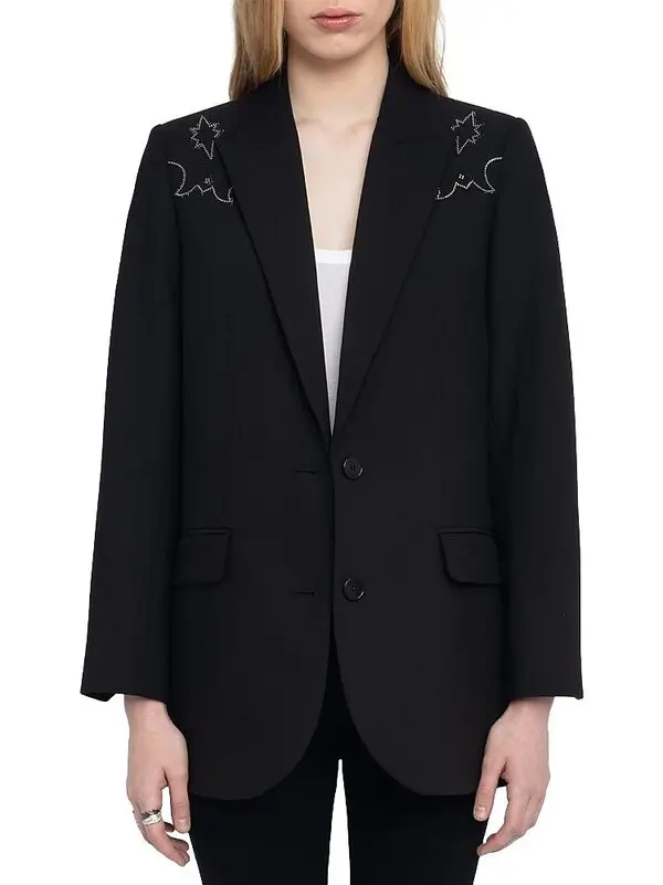Zadig&Voltaire Viva Strass Western Blazer - Black