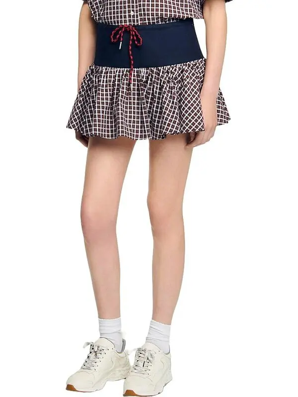 Sandro Checkered Skort - Brown