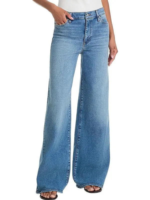 FRAME Le Slim Palazzo Long High-rise Jeans - Gossamer