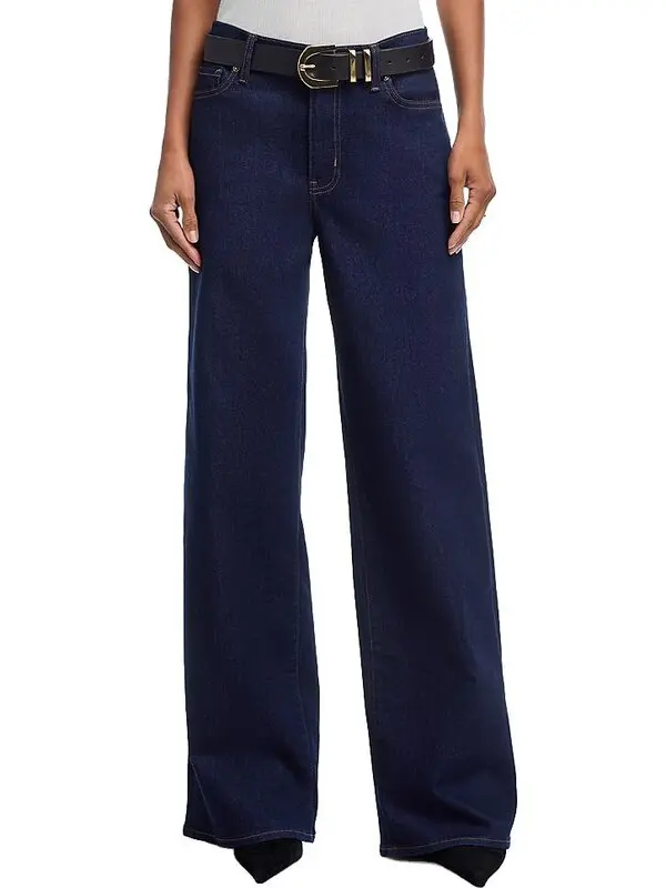 FRAME Le Slim Palazzo Long High-rise Jeans - Rinse