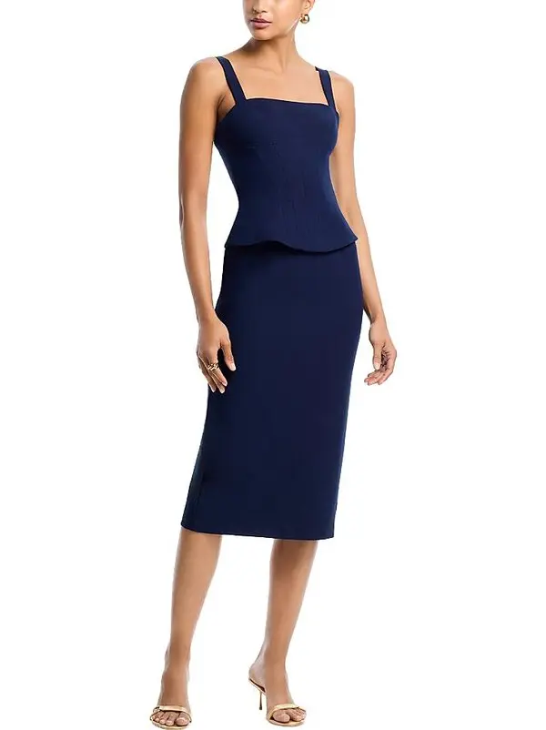 Black Halo Beverly Midi Dress - Navy