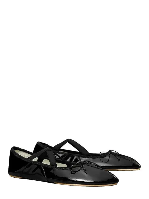 Tory Burch Mary Jane Bow Flats - Perfect Black