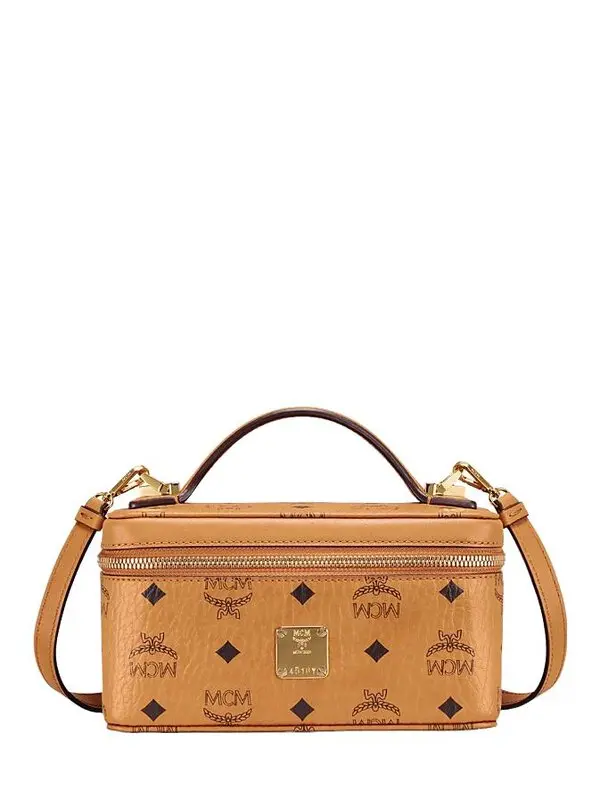 Mcm Aren Vi Mini Vanity Case Crossbody - Cognac