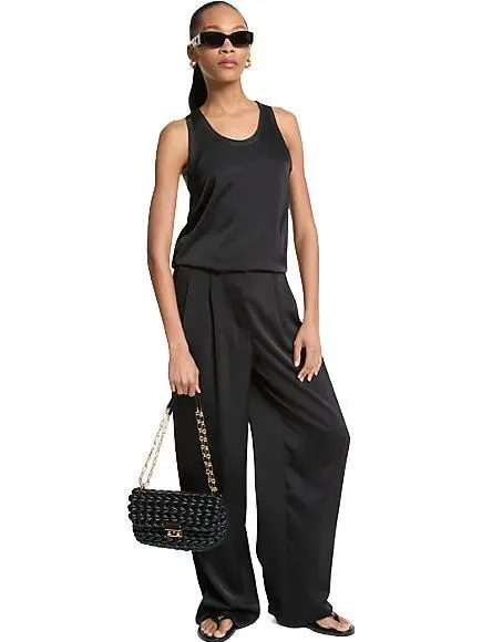 Michael Kors Drapey Satin Wide Leg Pants - Black