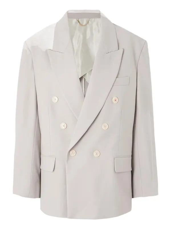 Victoria Beckham Oversized Double-breasted Twill Blazer - Gray