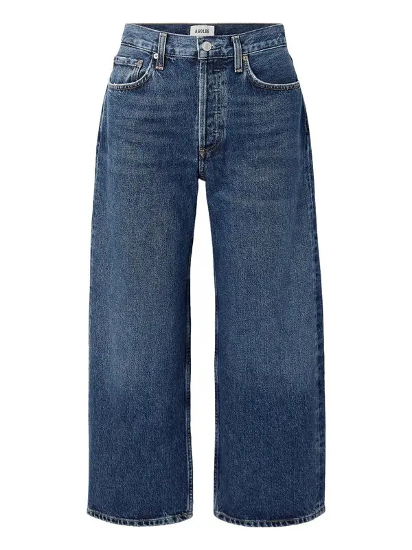 AGOLDE Arc Cropped High-rise Wide-leg Jeans - Blue