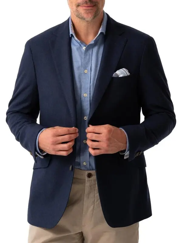 KOY CLOTHING Tailored Wool Blazer - Blue