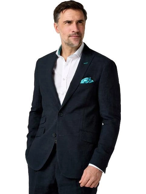 KOY CLOTHING Linen Blazer - Navy