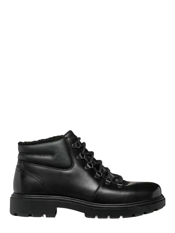Geox Lace-up Leather Boots - Black