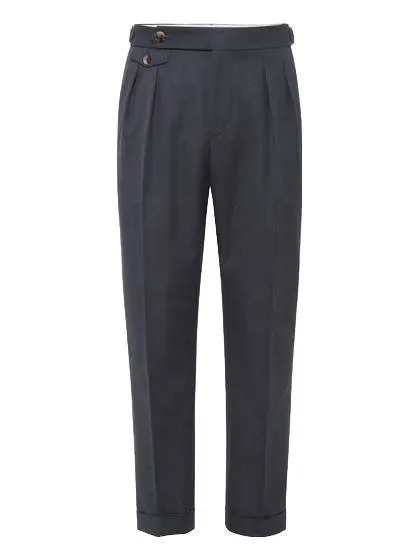 Brunello Cucinelli Tailor Fit Gabardine Trousers - Lead