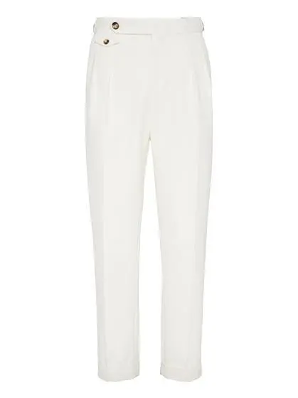 Brunello Cucinelli Tailor Fit Gabardine Trousers - Panama
