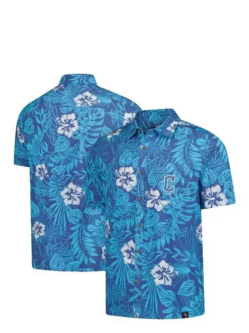 MARGARITAVILLE Cleveland Guardians Palm Shade Party Button-up Shirt - Navy