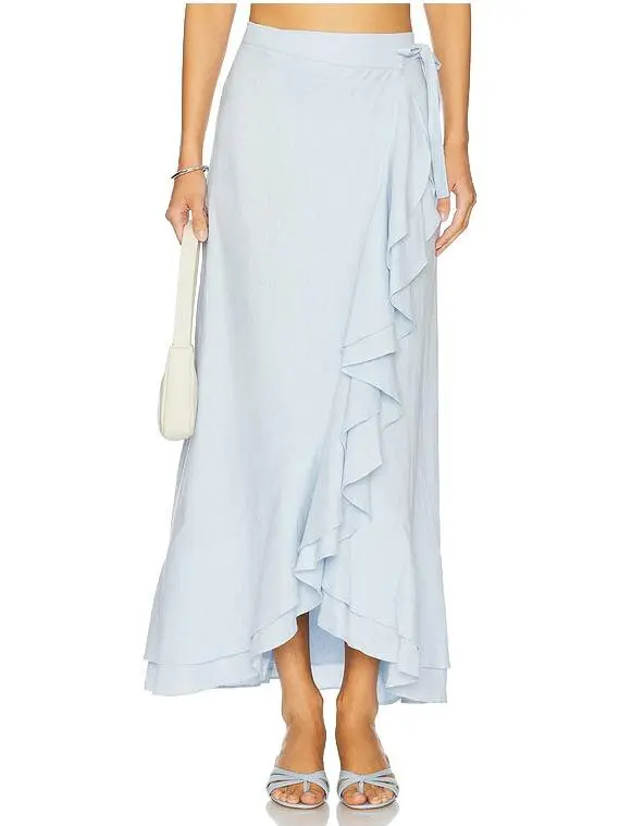 ROSEWATER HOUSE Golestan Ruffle Skirt - Blue