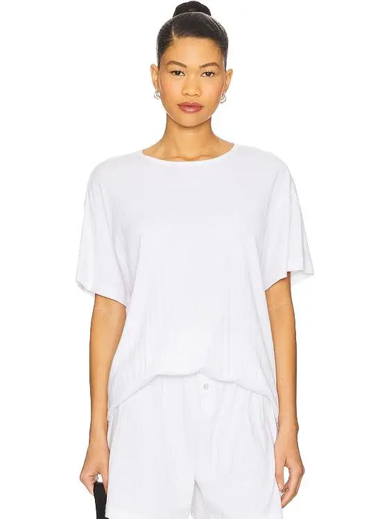 Donni. Pointelle Oversized Tee - Powder