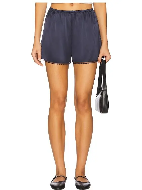 Donni. Silk Lace Tap Short - Navy
