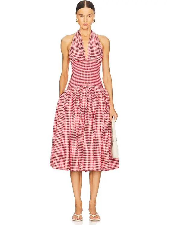 L'academie By Marianna Gwen Midi Dress - Red & White