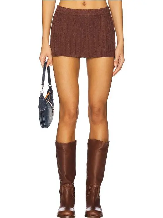 Frankies Bikinis Cable Knit Skort - Brown Sugar