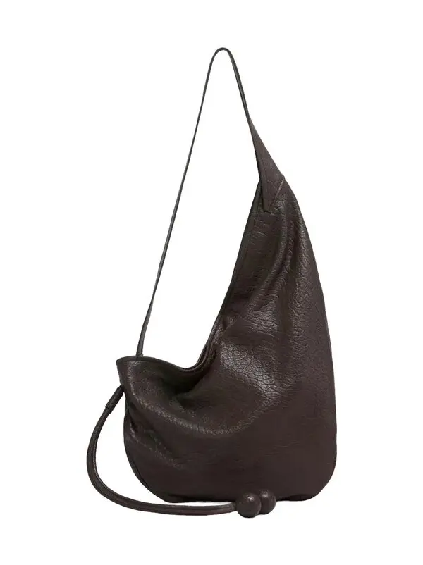 Marni Grained Leather Shoulder Bag - Brown