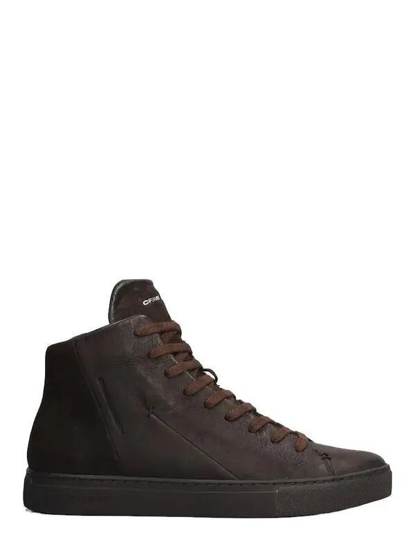 CRIME LONDON High Top Minimal Sneakers - Brown