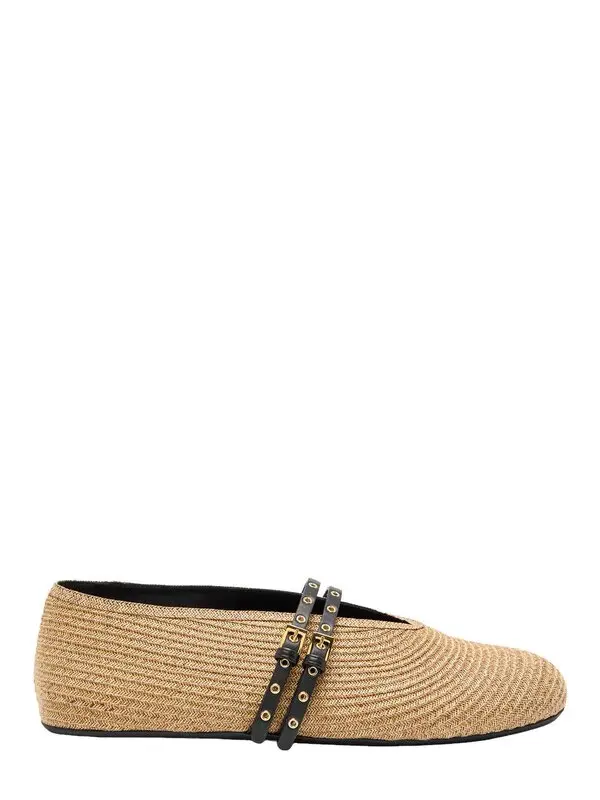 Alaïa Raffia Ballet Flats - Beige