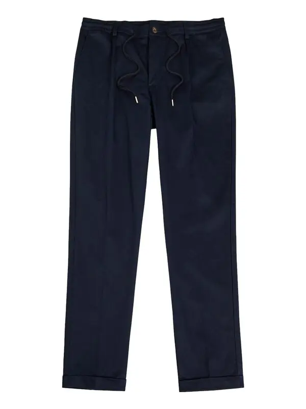 AURELIEN Stretch-cotton Trousers - Navy