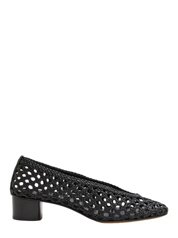 Le Monde Beryl 40 Woven Leather Ballet Pumps - Black