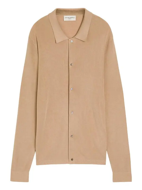 Officine Générale Lyocell-blend Cardigan - Beige