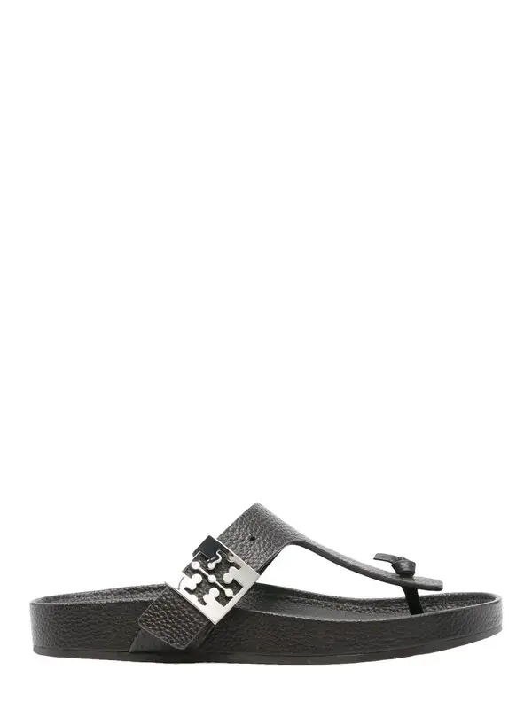 Tory Burch Leather Flat Sandals - Brown