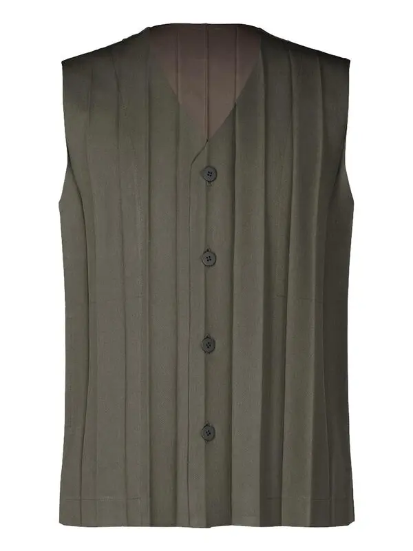 Issey Miyake Pleated Vest - Brown