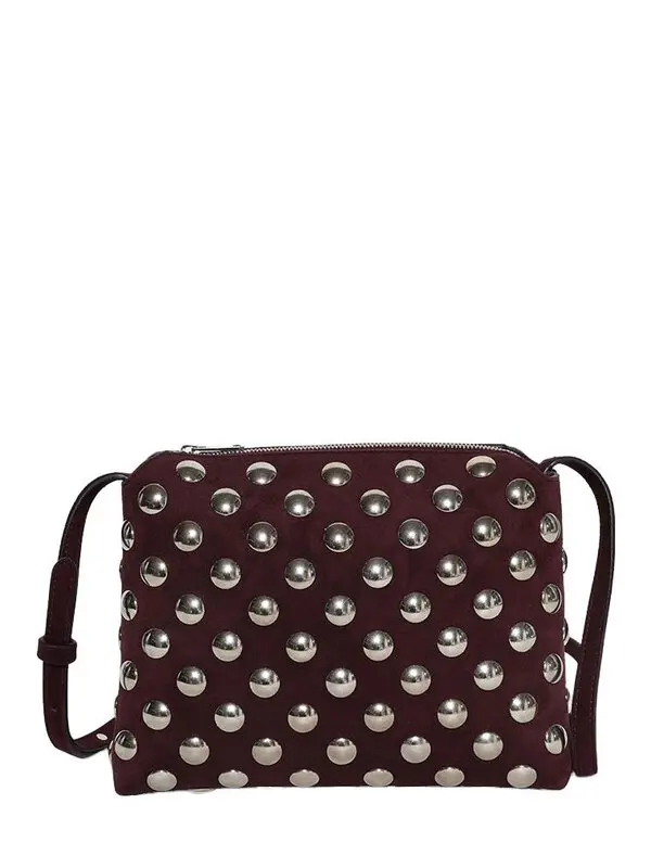 Khaite Lina Medium Crossbody With Studs - Rouge Noir