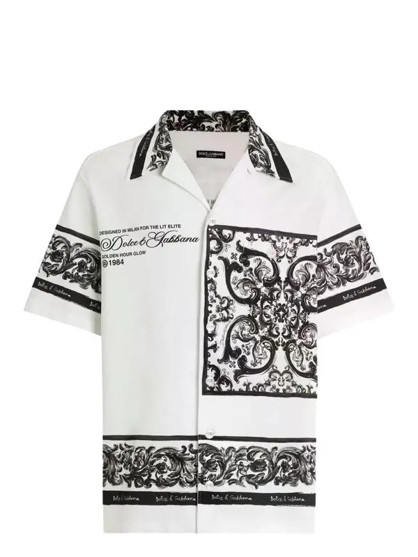 Dolce & Gabbana Logo-print Cotton Shirt - White