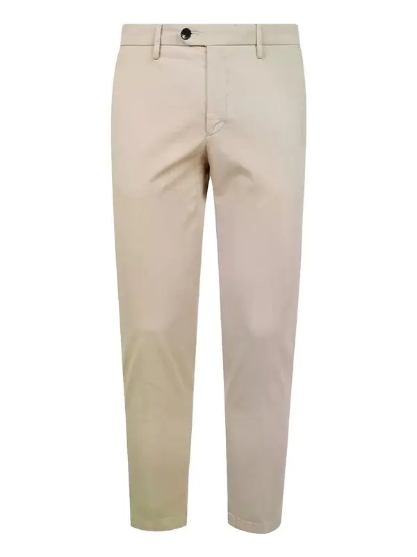 MICHAEL COAL Stretch-cotton Straight Leg Pants - Neutrals