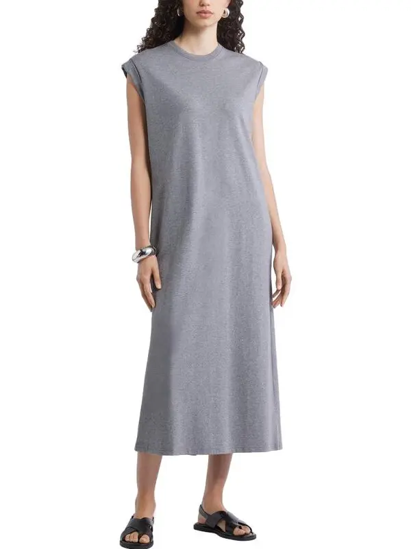 Nordstrom Pima Cotton Jersey Maxi Dress - Grey Dark Heather