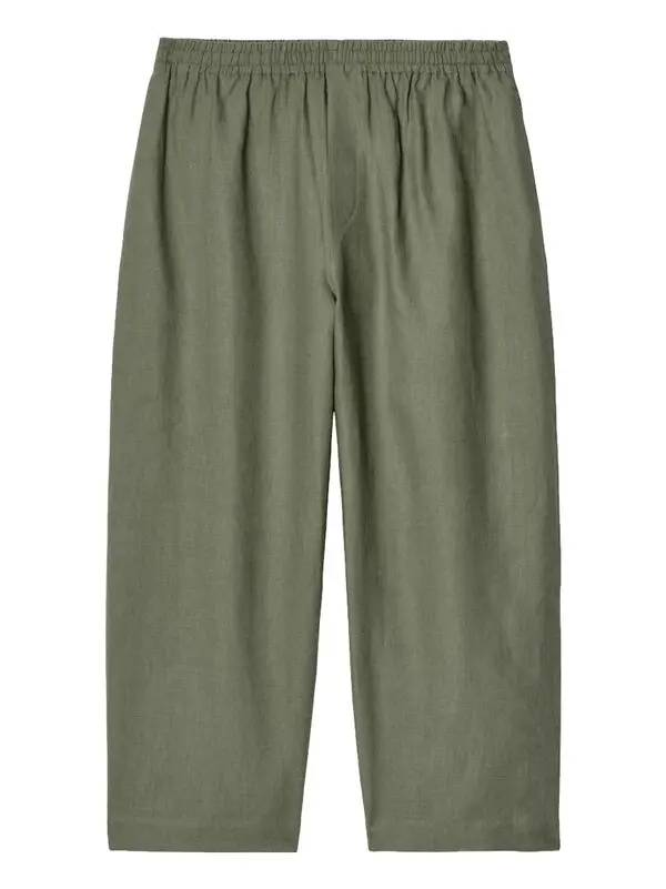 Cos Elasticated Linen Wide-leg Pants - Green