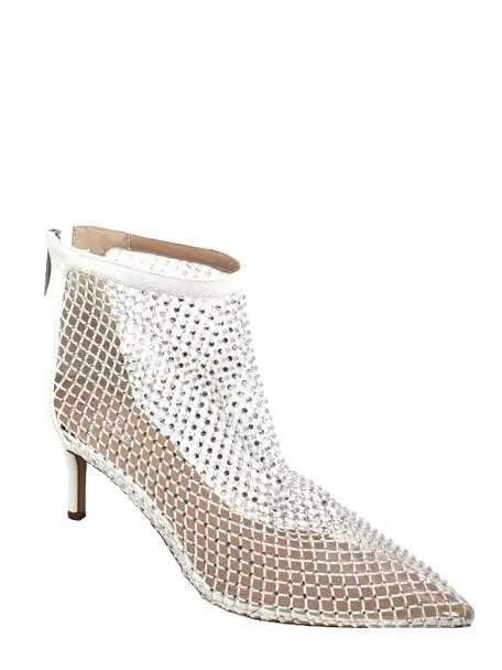 Charles By Charles David Afterhours Rhinestone Mesh Bootie - White