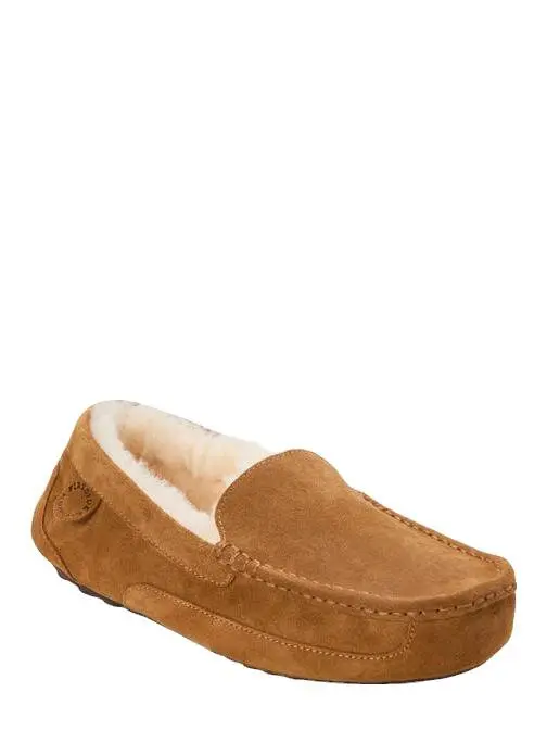 DEARFOAMS Fireside Melbourne Shearling Moccasin Slipper - Chestnut