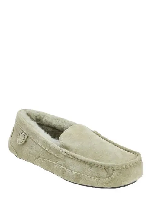 DEARFOAMS Fireside Melbourne Shearling Moccasin Slipper - Seagrass