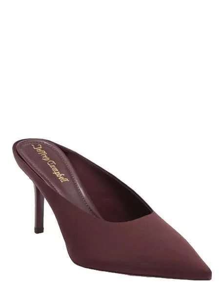 Jeffrey Campbell Pointed Toe Mule - Brown Satin