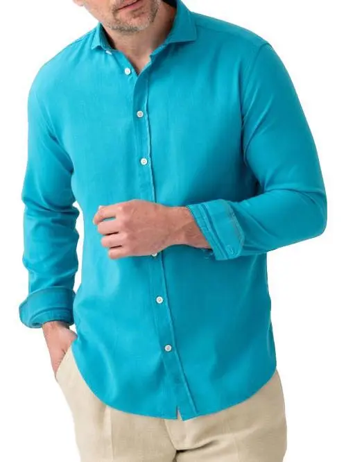 KOY CLOTHING Kabisa Kikoy Cotton Long Sleeve Shirt - Light Blue