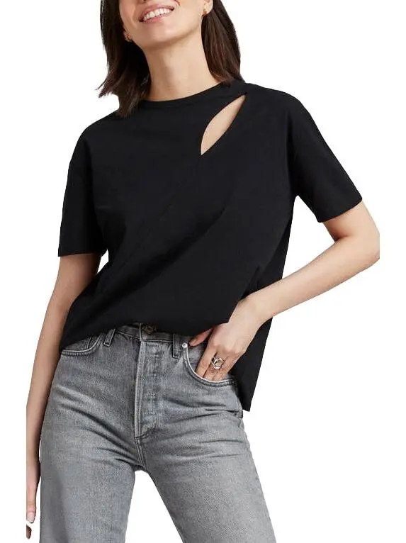MARCELLA Leonie Cutout Organic Cotton Top - Black