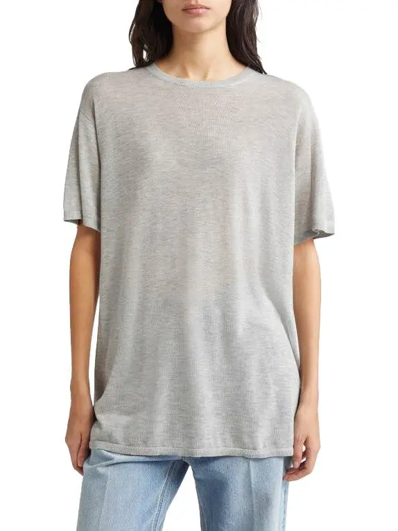 TOTEME Knit T-shirt - Grey Melange