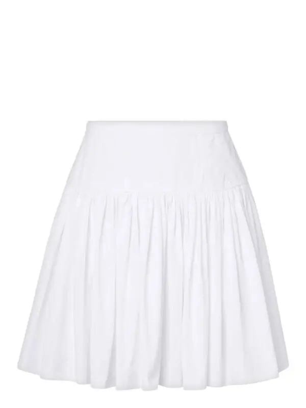 Dolce & Gabbana Pleated Cotton Poplin Miniskirt - White